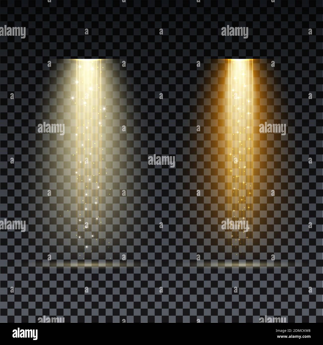 Gold spotlight. Bright lighting with spotlights of the stage on ...