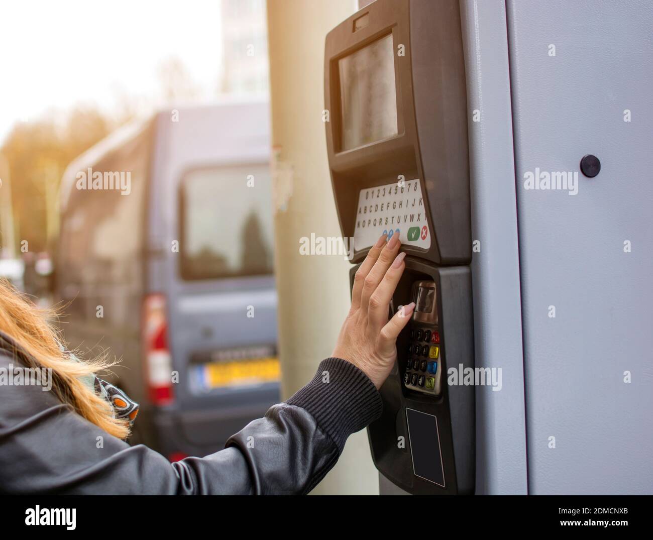 Woman car park meter hi-res stock photography and images - Alamy