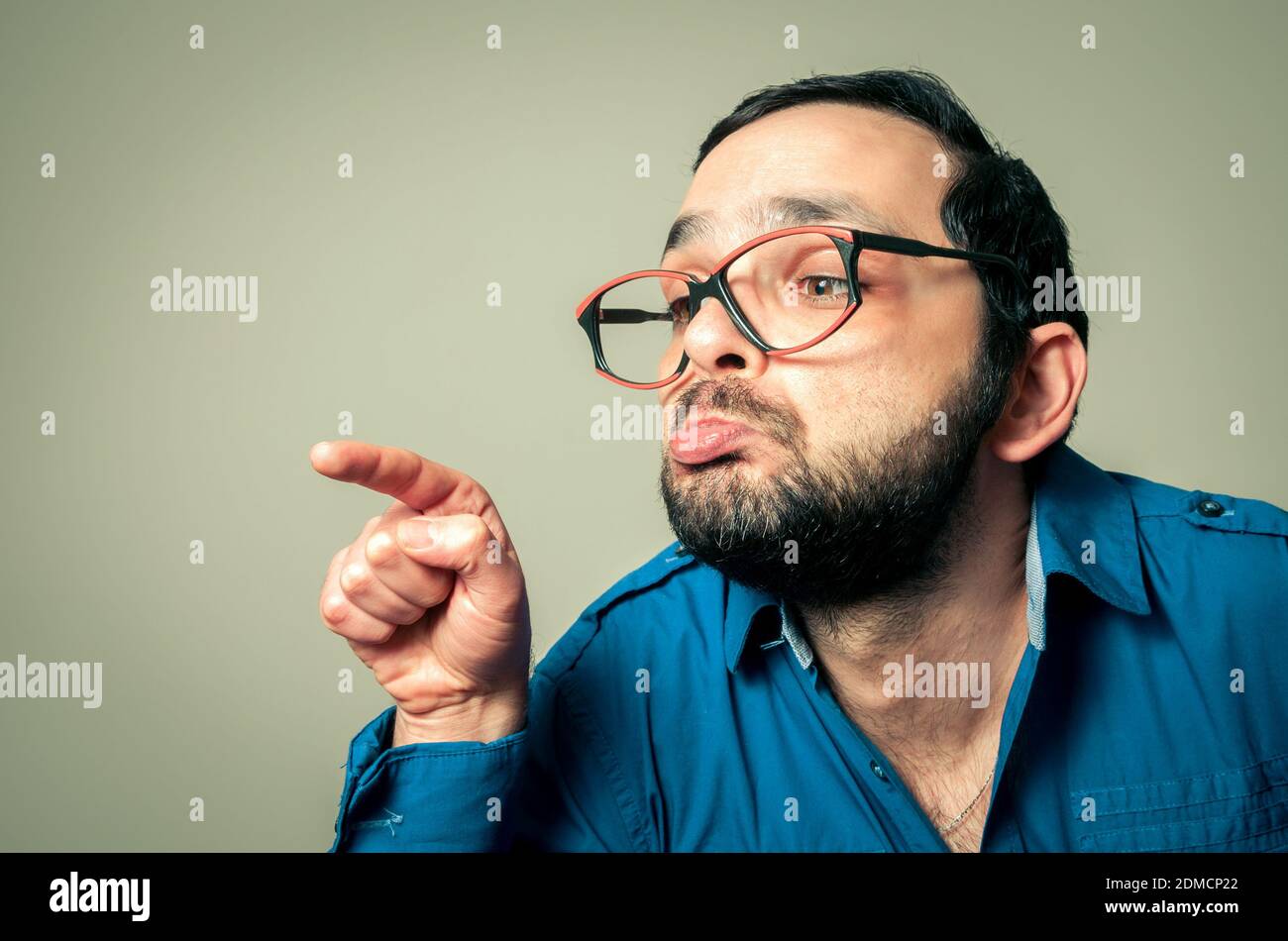 Geek beard closeup portrait hi-res stock photography and images - Alamy