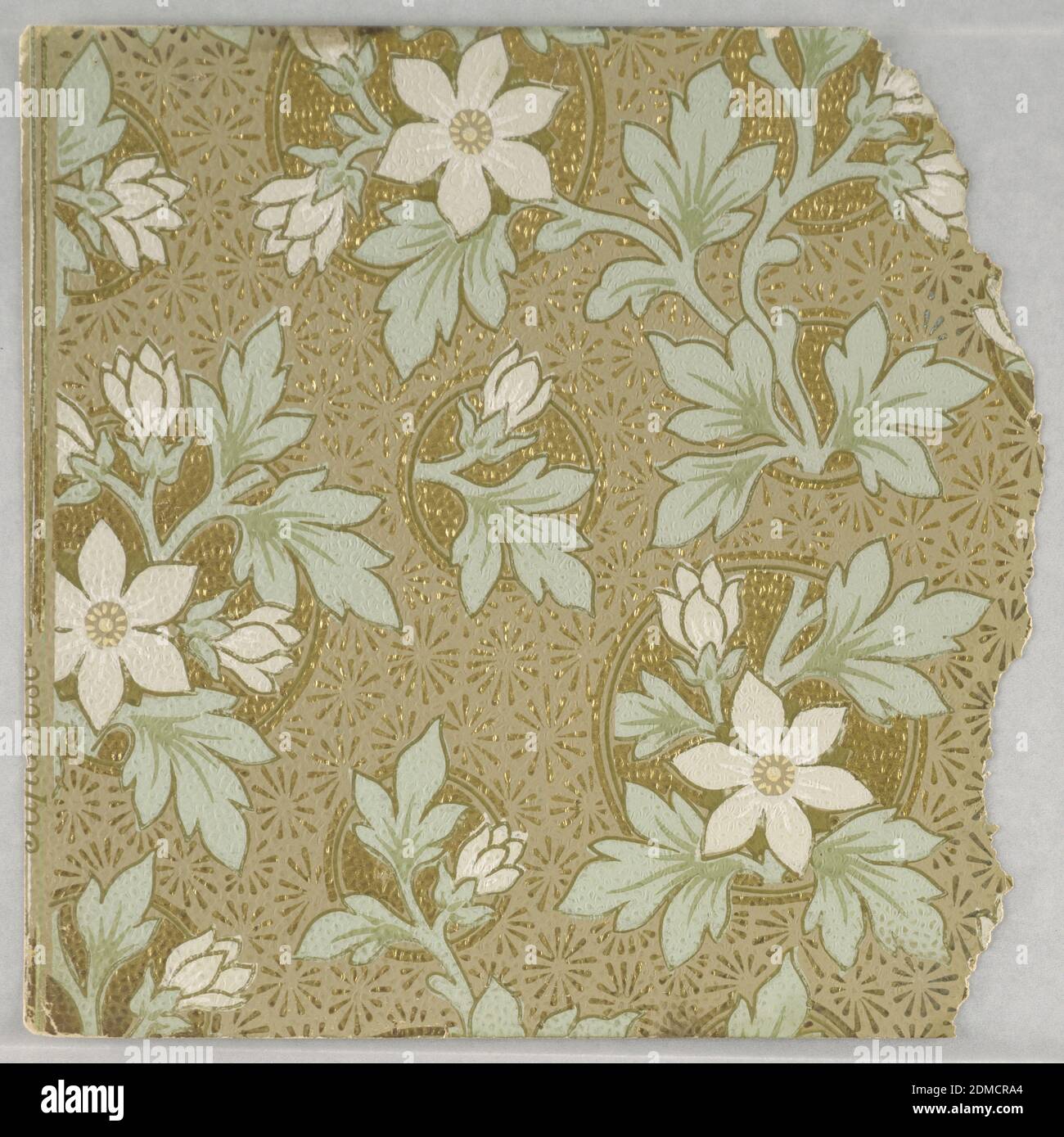 Sidewall sample, Machine-printed on paper, Fragmentary wallpapers from ...