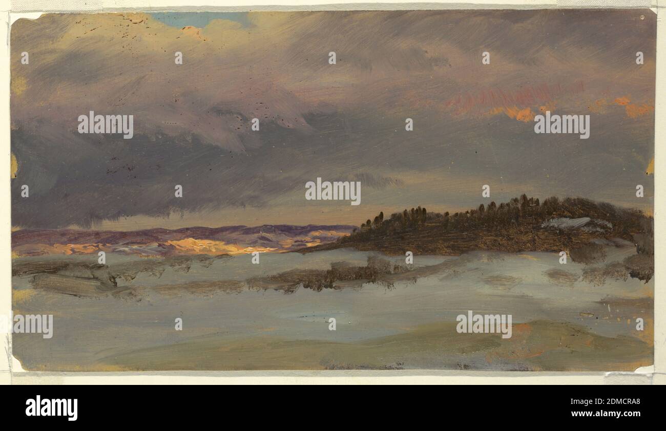 Winter Landscape with Blue Hill at Sunset, Hudson, New York, Frederic ...