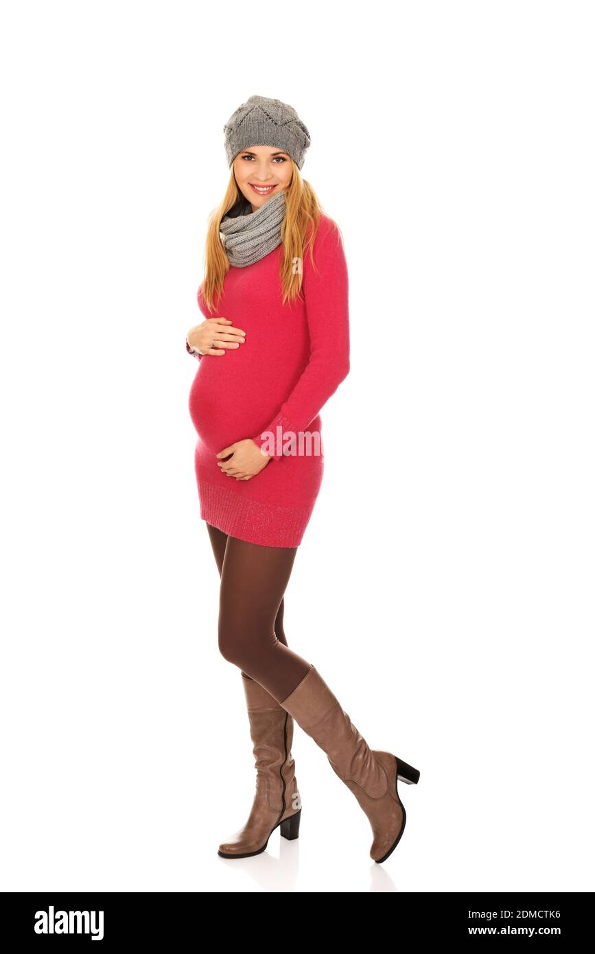 Beautiful Pregnant Woman Wearing White Cut Out Stock Images And Pictures