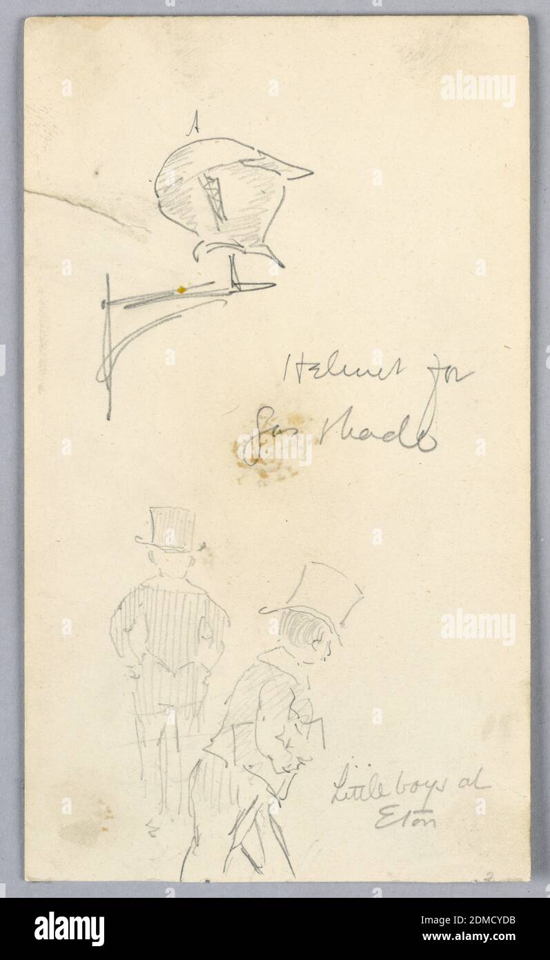 Sketch of Helmet and Men at Eton, Arnold William Brunner, American ...