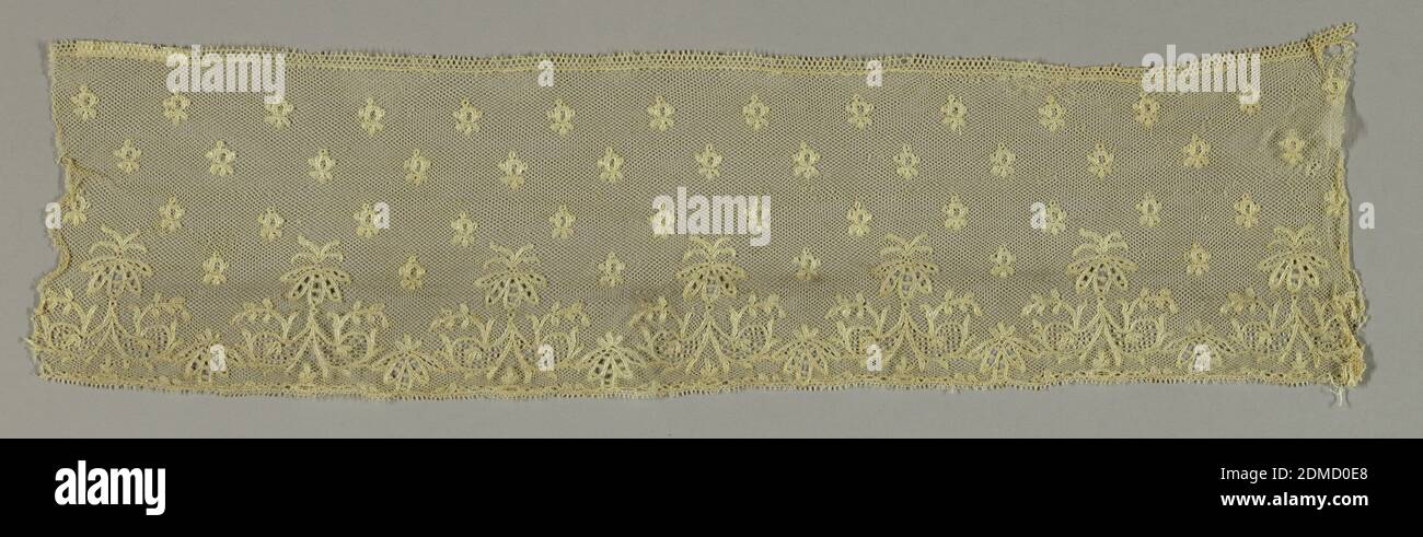 Border, Medium: linen Technique: bobbin lace, Mechlin style, Straight ...