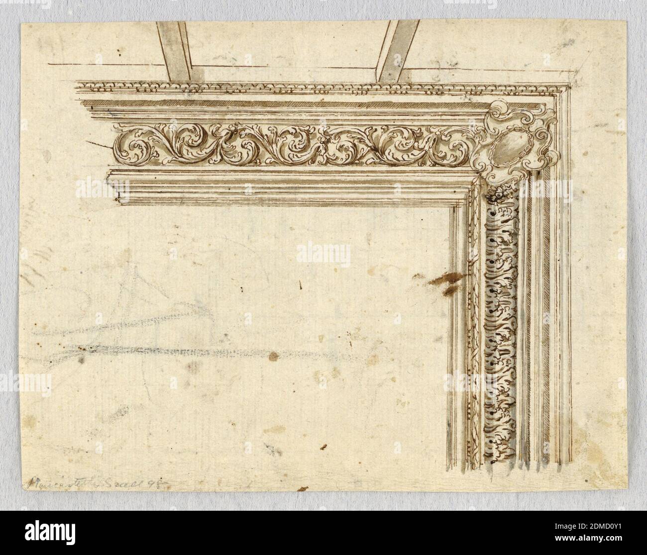 Project for a Ceiling, Graphite, pen and ink, brush and watercolor ...