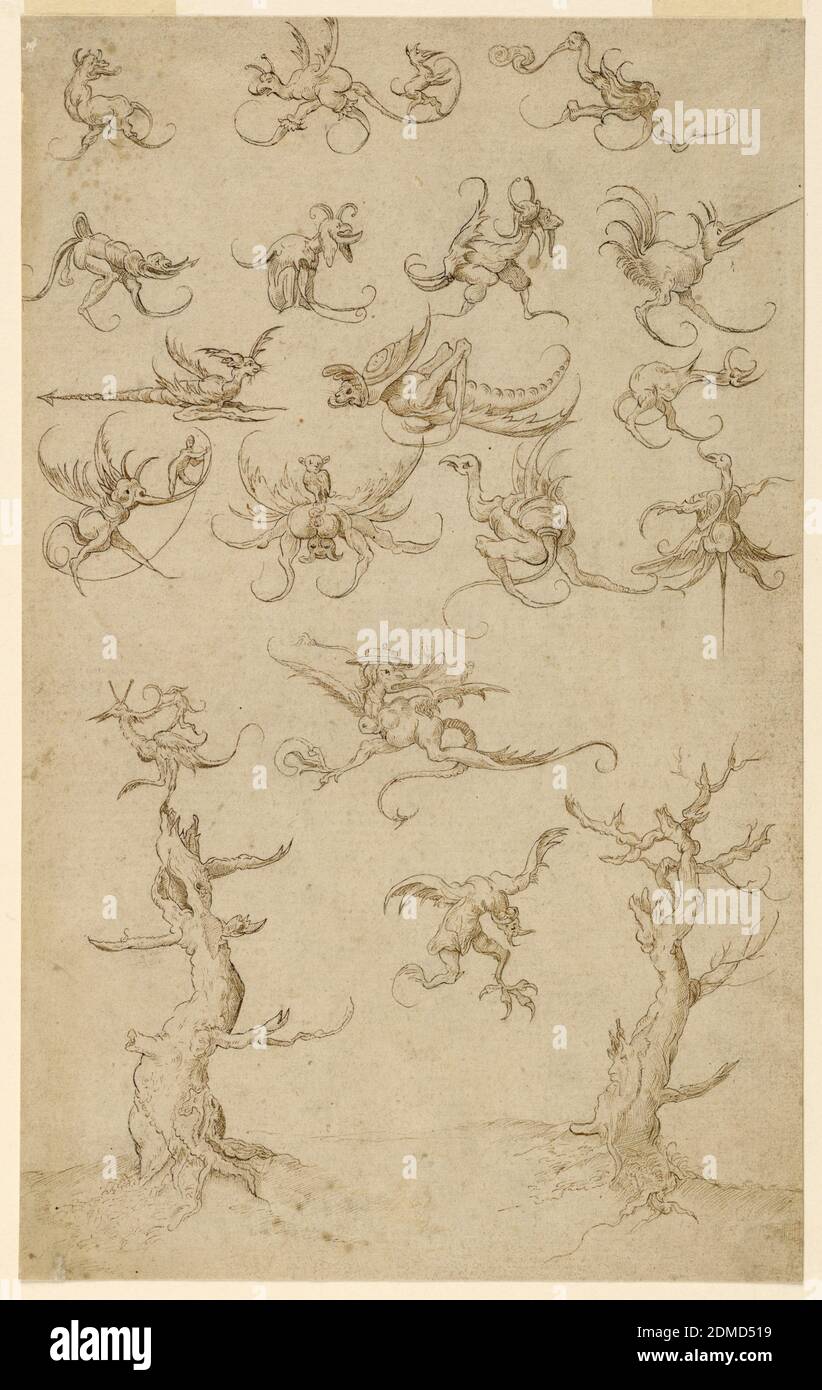 Grotesques, pen and ink on paper, Netherlands, 1550–1575, grotesques ...