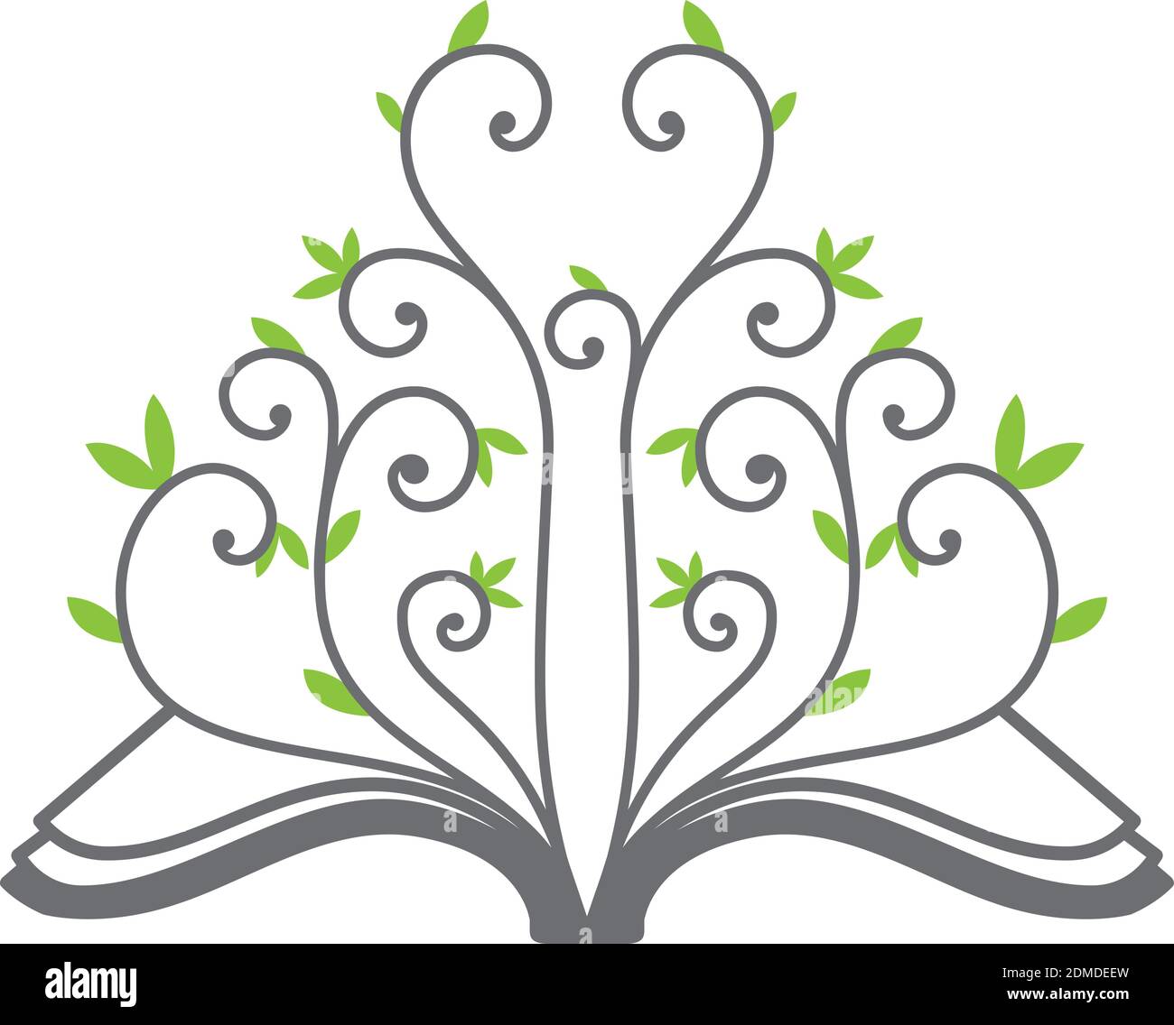 Creative open book vector with ornament floral on the white color ...