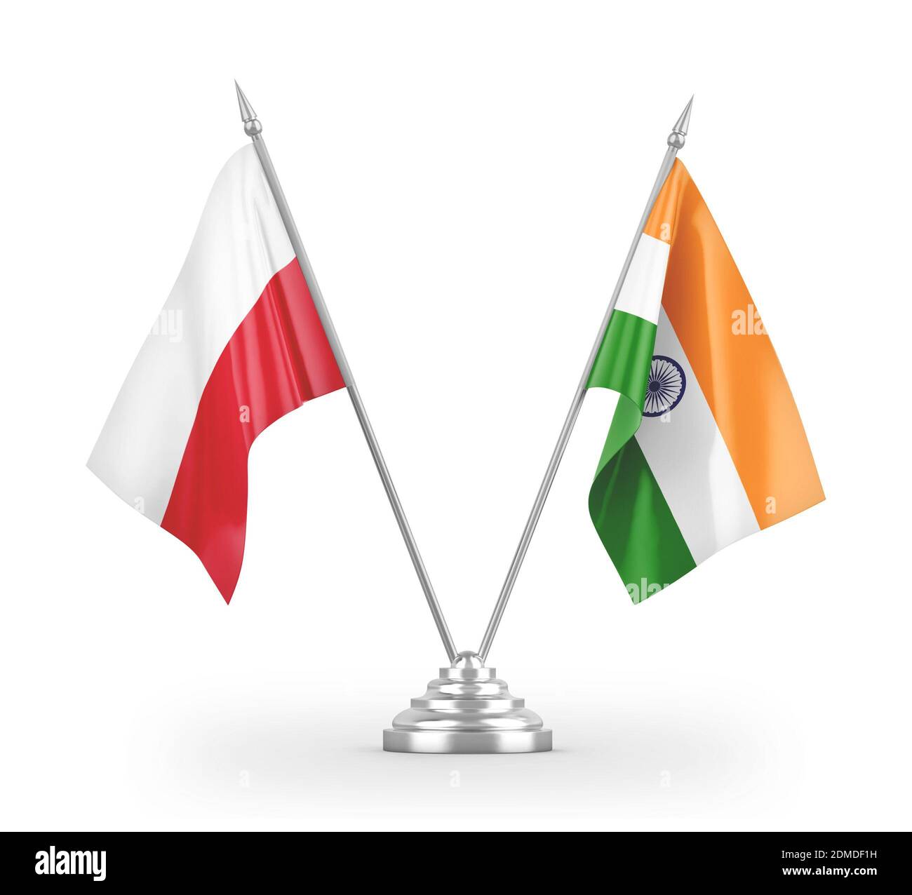 India and Poland table flags isolated on white 3D rendering Stock Photo ...