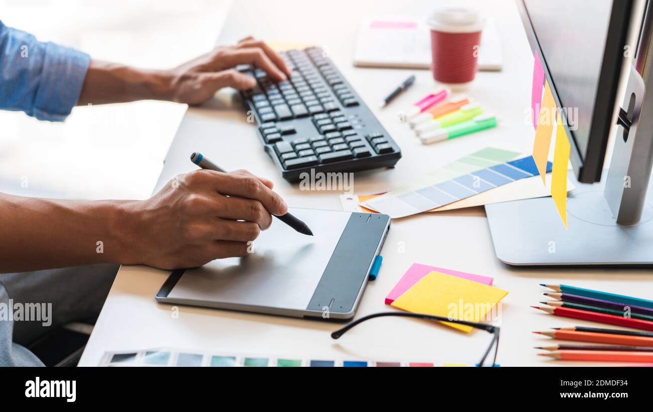 Graphic design office desk pantone hi-res stock photography and images ...