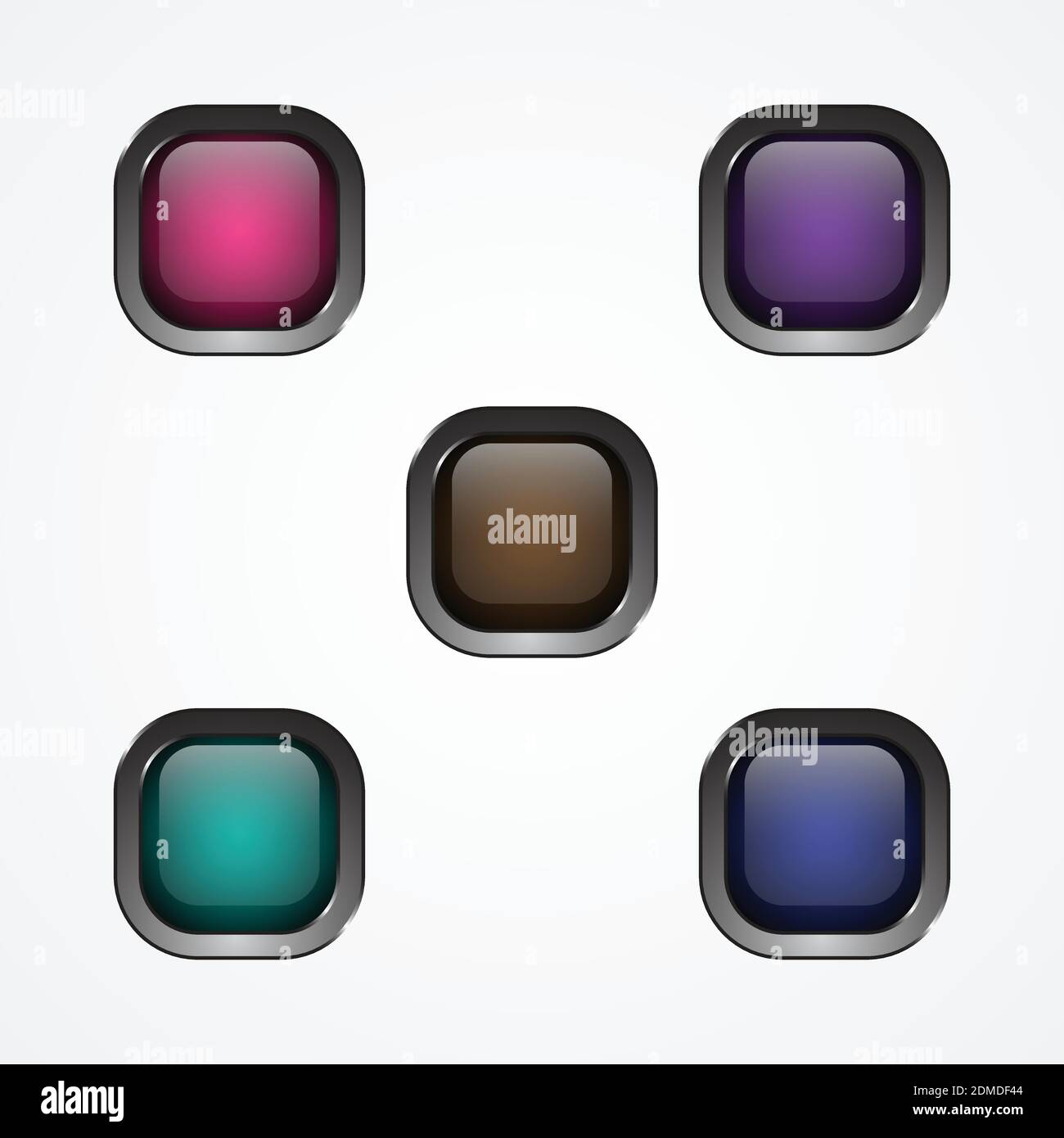 Set design vector square button for web button icon. Web shiny buttons ...