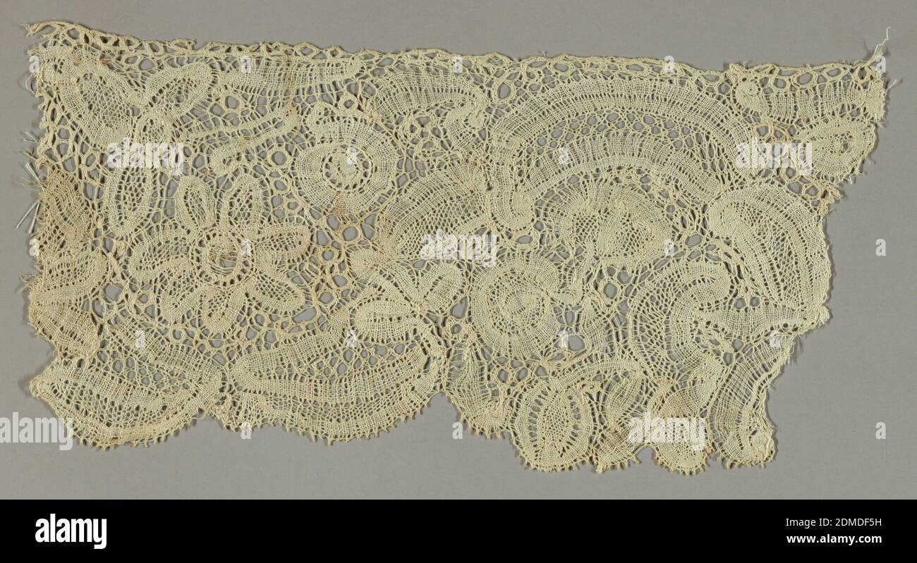Band, Medium: linen Technique: bobbin made continuous tape with net ...