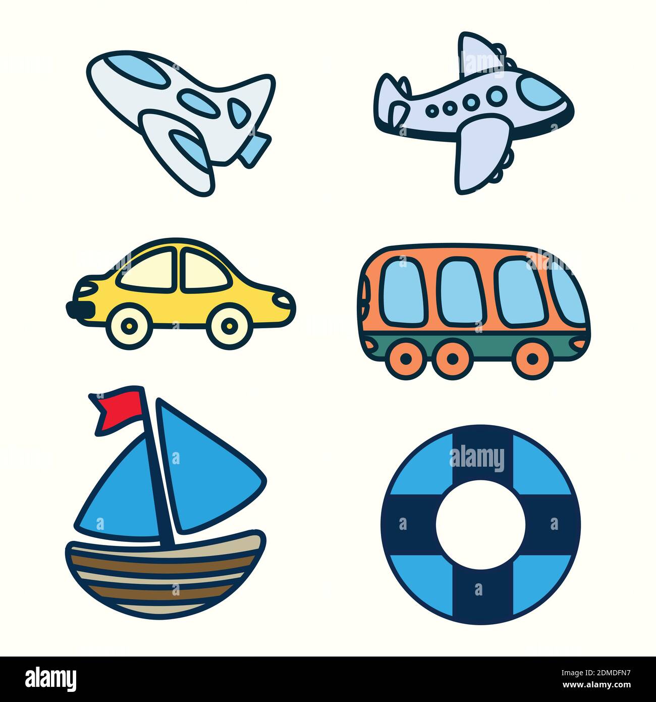 Creative transportation flat cartoon vector illustration isolated on ...