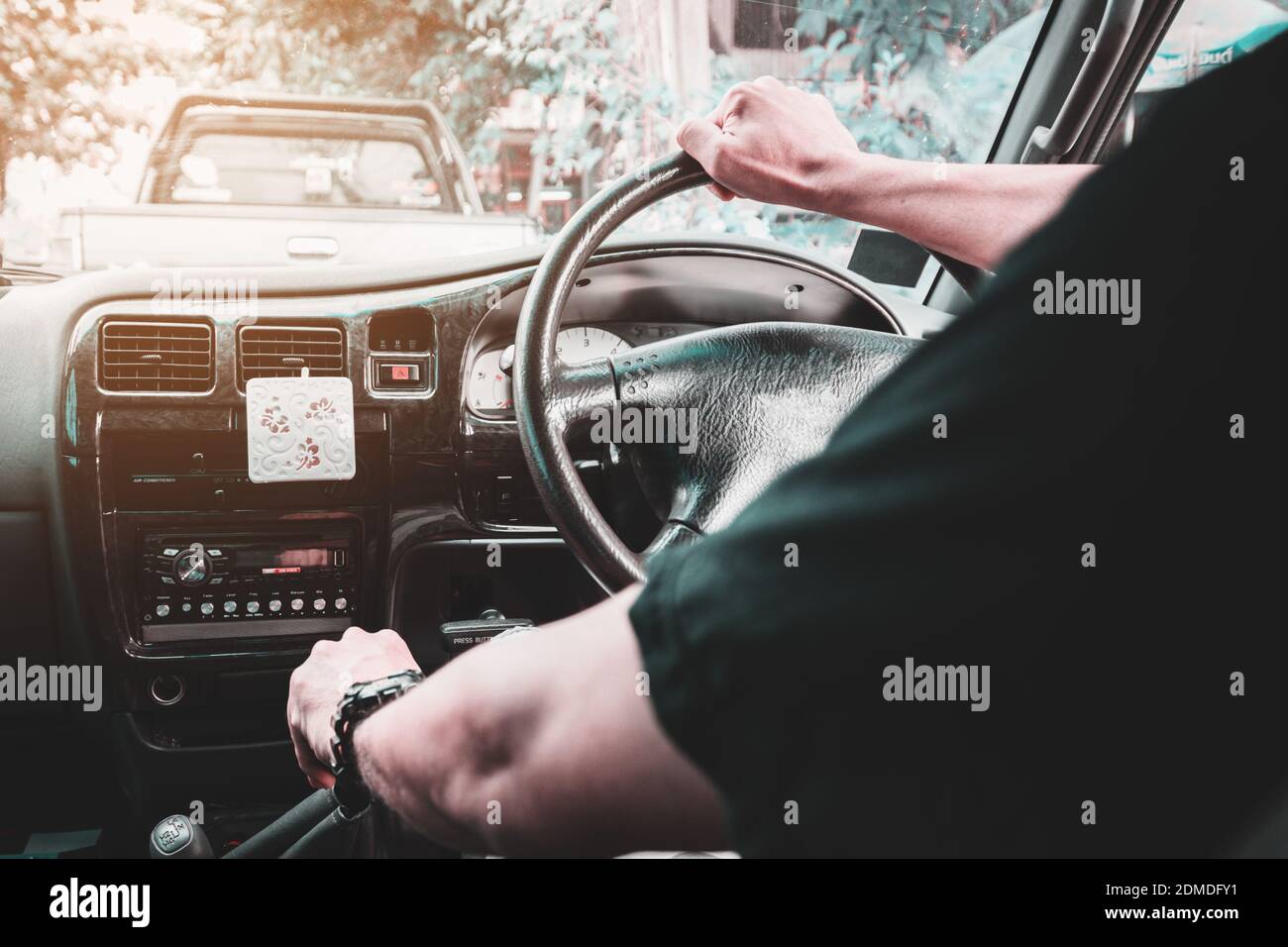 Driving a car from the back seat hi-res stock photography and images ...
