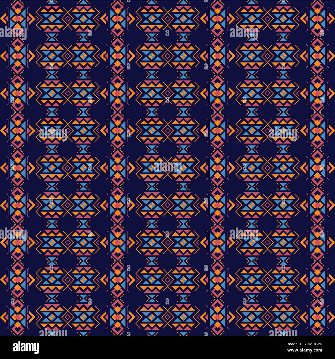 Abstract colorful geometric ethnic pattern design for background or ...