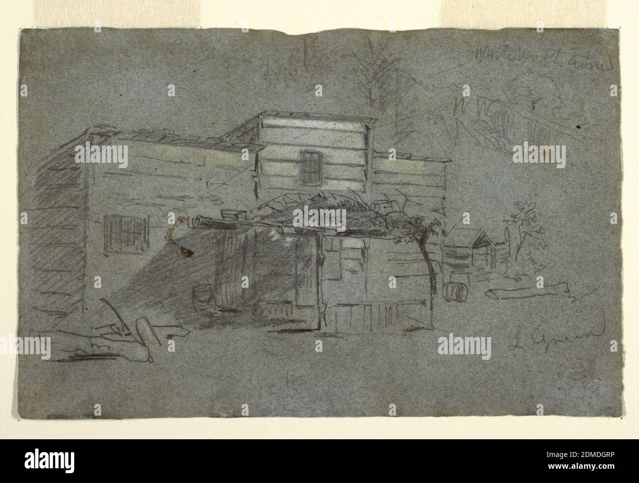 Clapboard Shack, Winslow Homer, American, 1836–1910, Graphite, brush ...