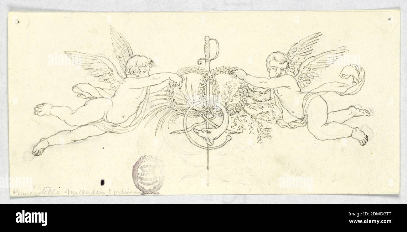 Design for a Vignette, Graphite, pen and ink on paper, Horizontal ...