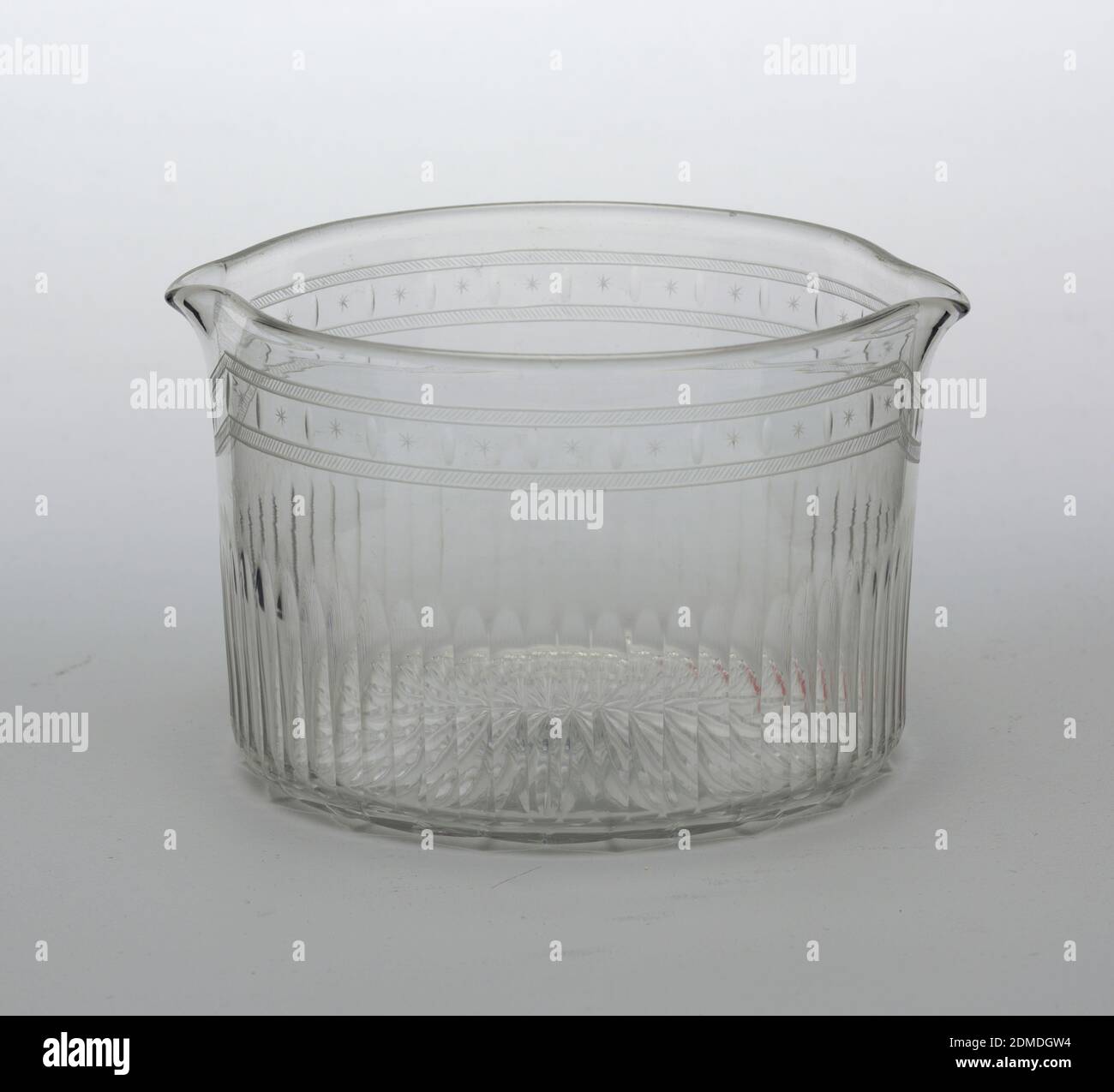 Wine rinser, Cut and engraved glass, Basin shaped with vertical ...