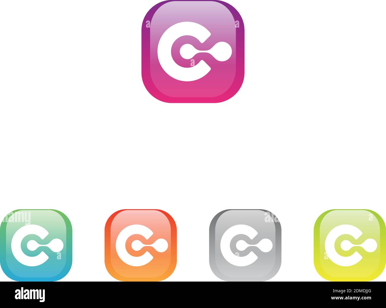 Technology design letter C icon for mobile APP. Curve design letter C ...