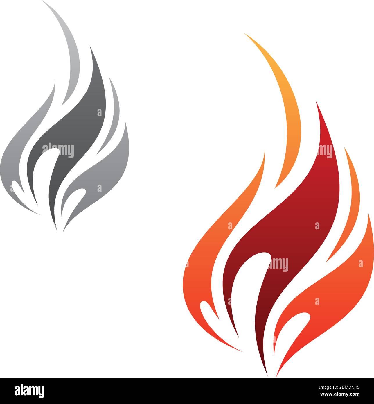 Vector concept design flame icon minimalist isolated on the white ...