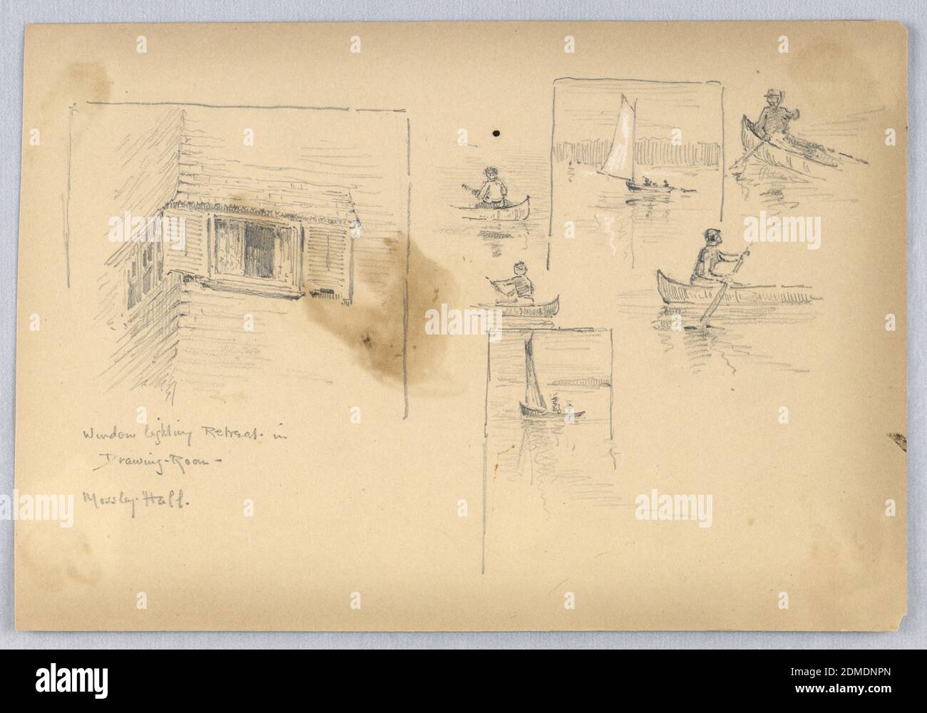 Sketch of People Canoeing and Window, Arnold William Brunner, American ...