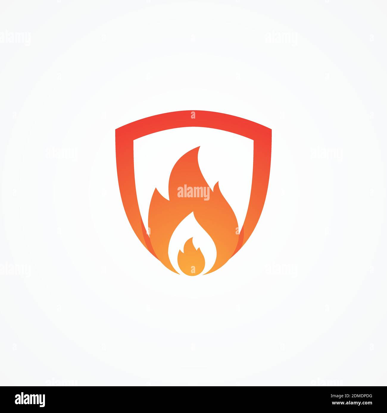 Abstract fire icon concept design shaped shield emblem. Creative design ...