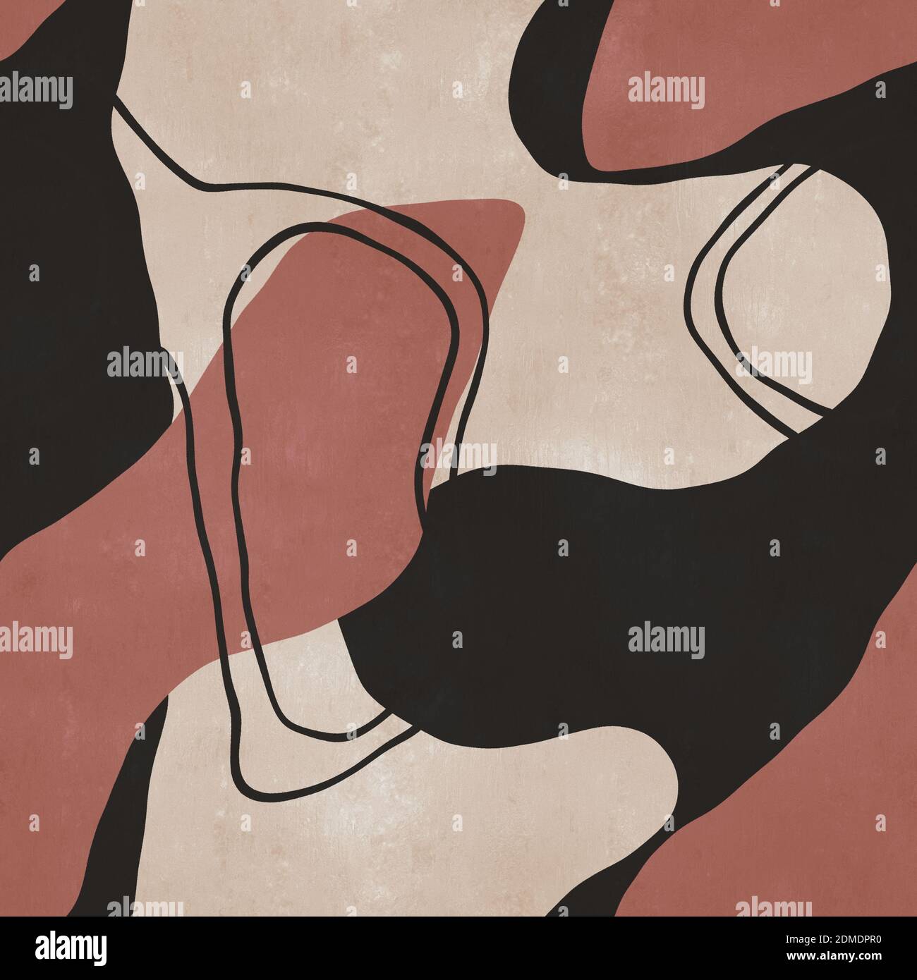 Seamless organic rounded curvy shapes naive design Stock Photo - Alamy