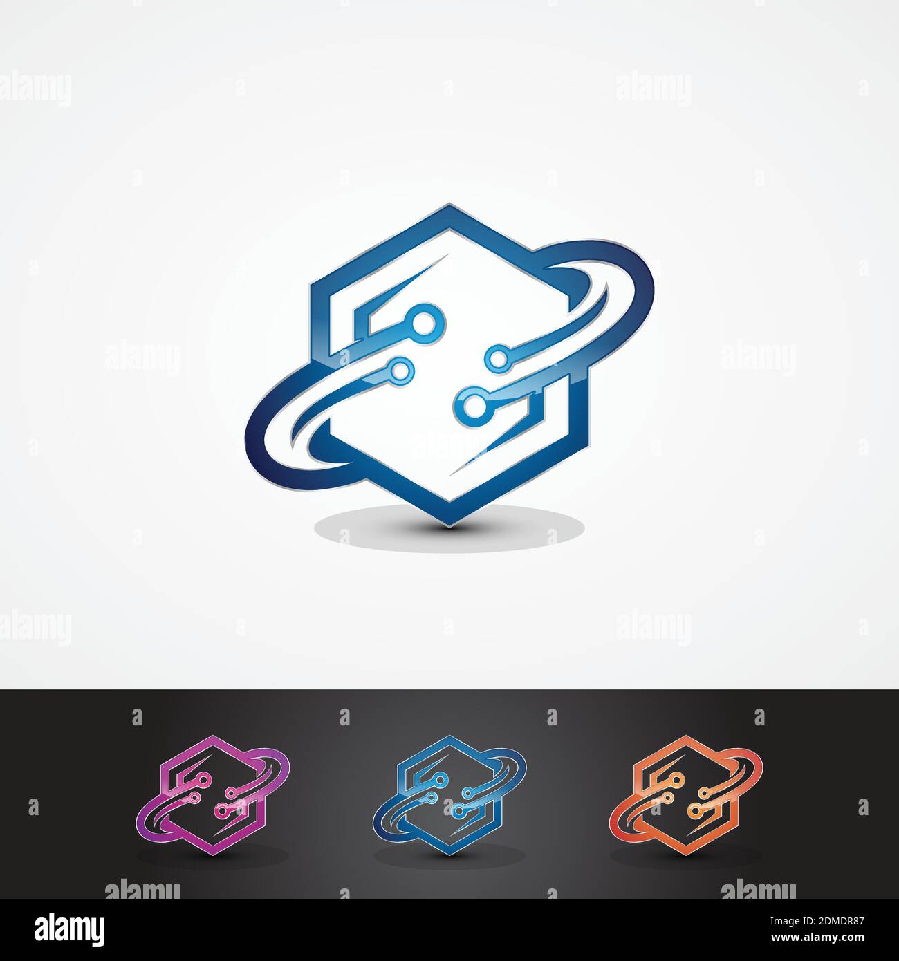 Very creative, fun and colorful hexagon concept design with orbit rings ...