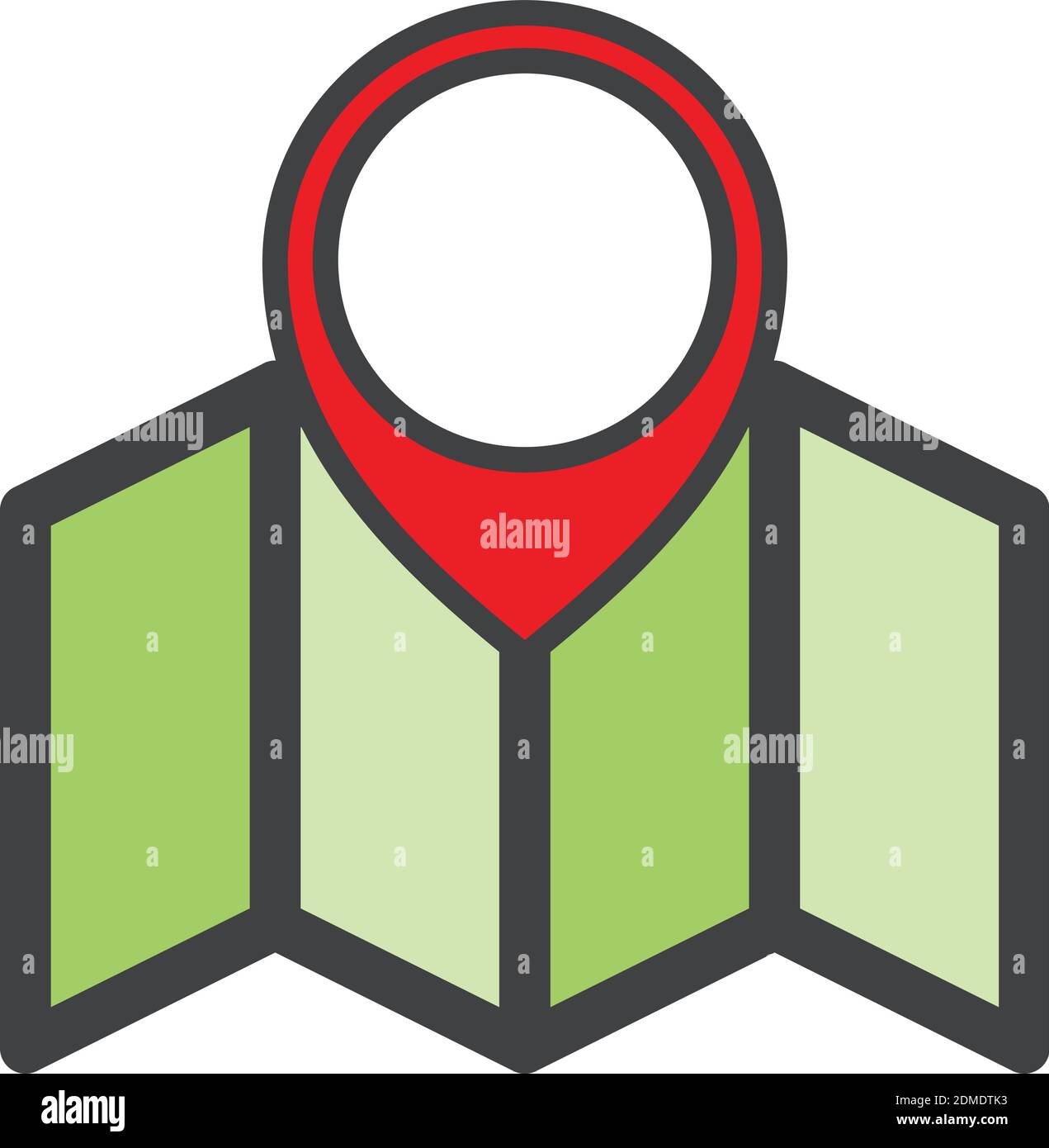 Colorful design element map and location mark. Location icon and map ...