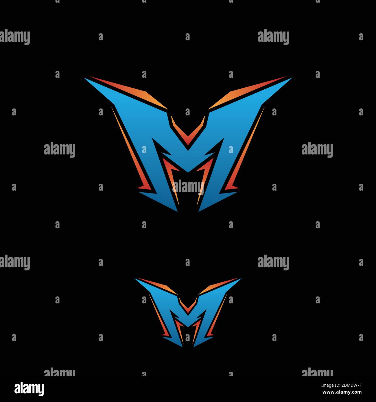 Geometric letter M vector design for gaming, robotic, IT and etc. M ...