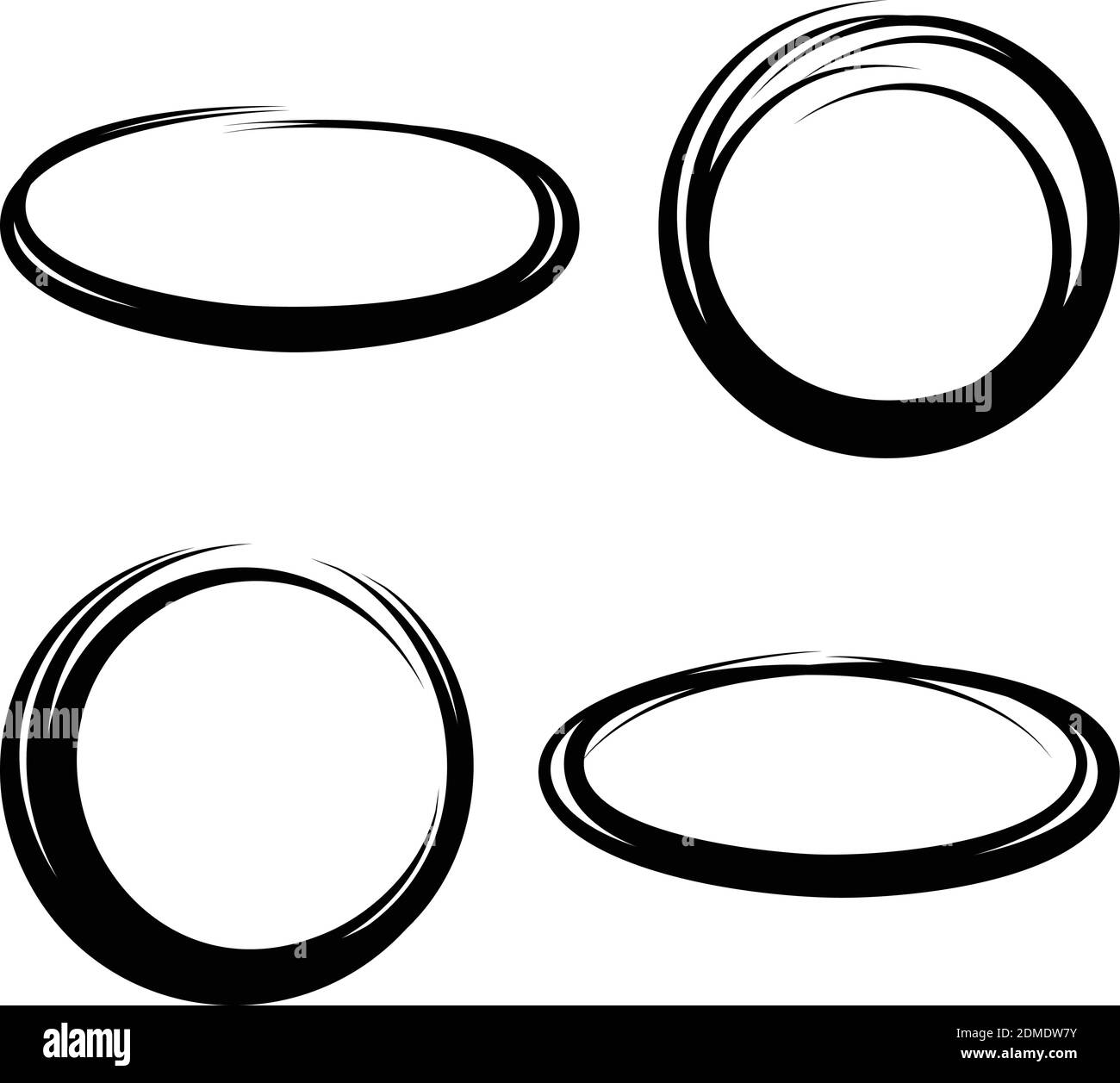 Set vector round circles and oval for message note mark design element ...