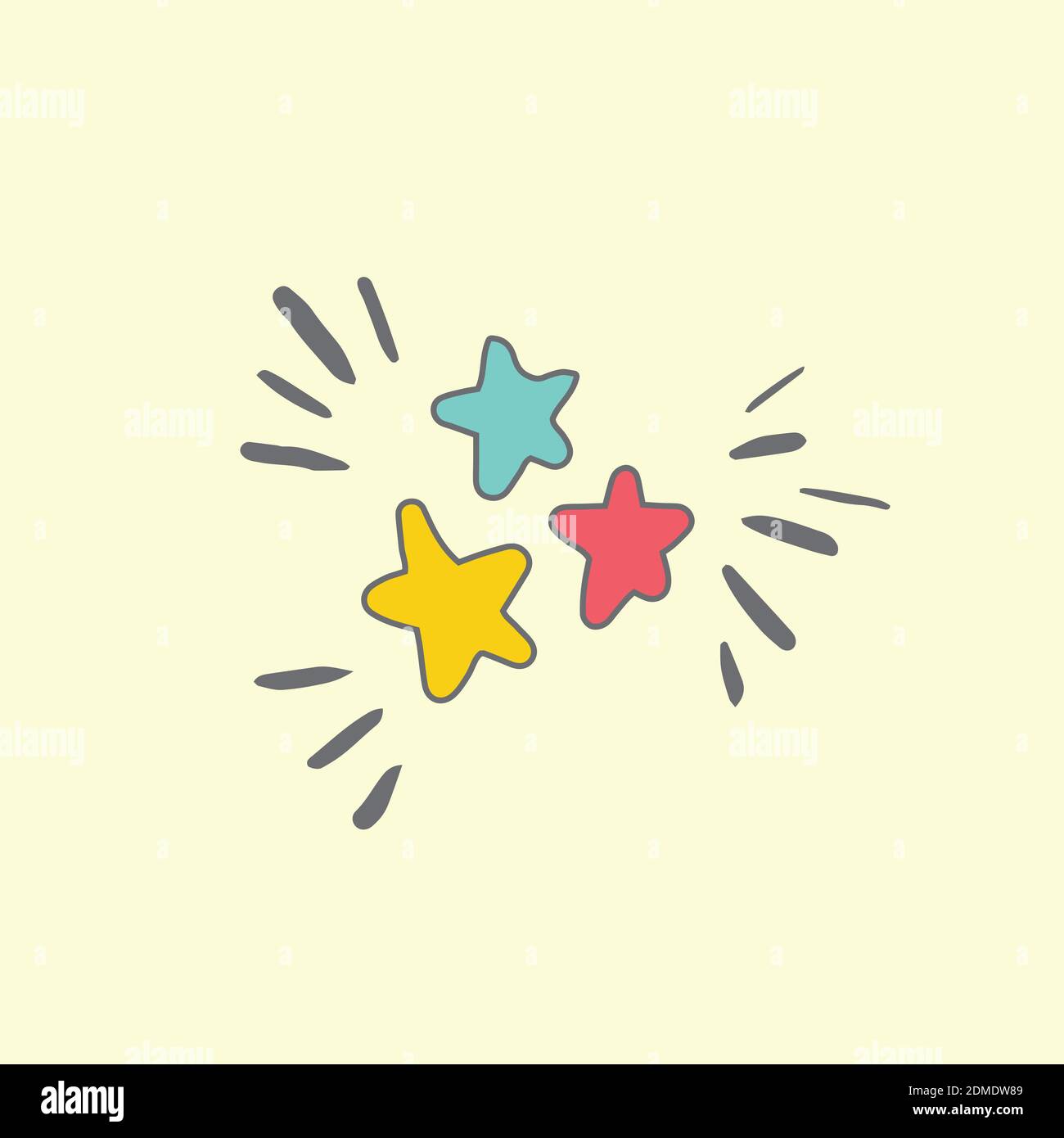 Party element shaped stars symbol with fun concept design. Flat stars ...