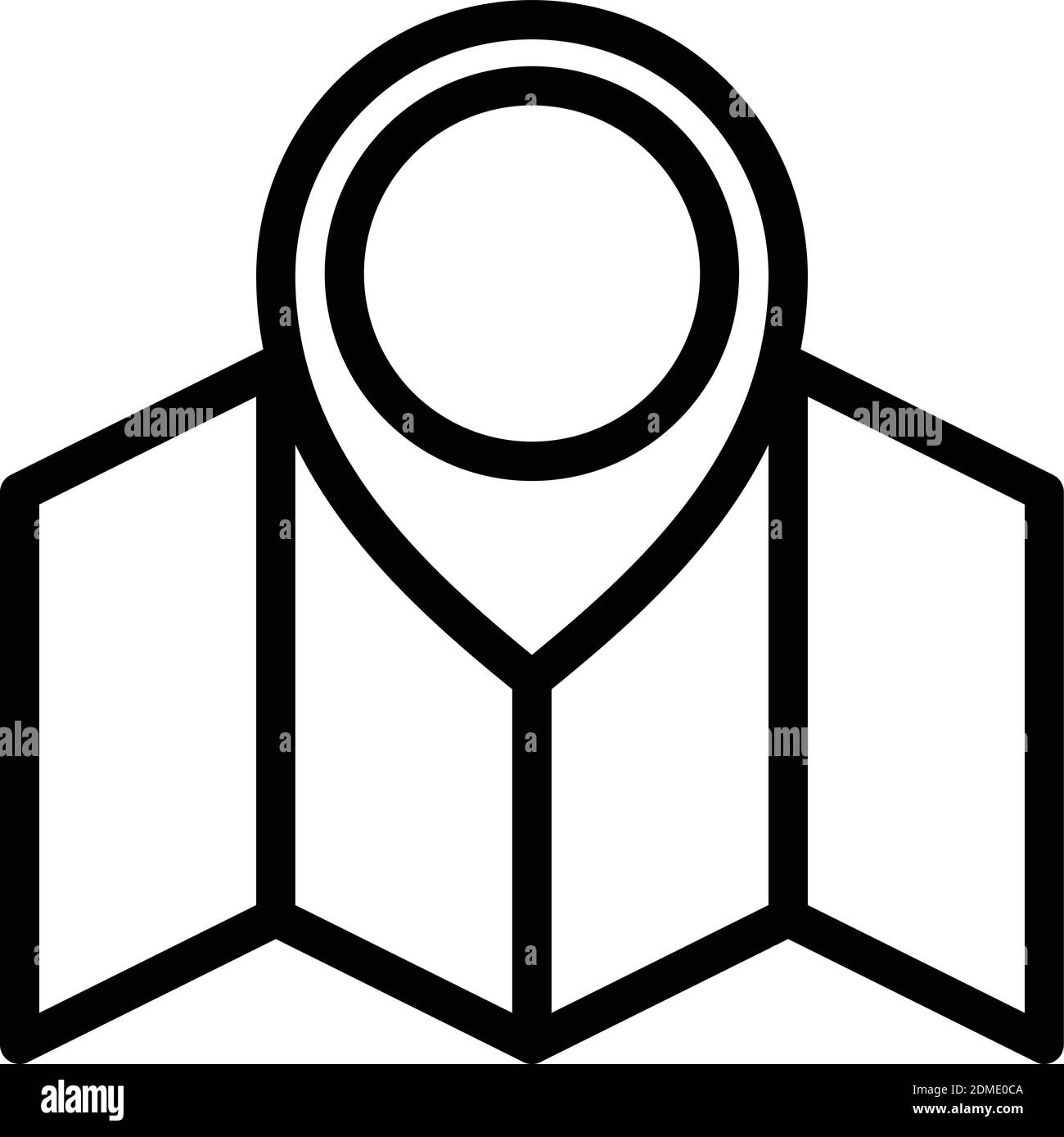 Line map and location mark design element on the white background ...