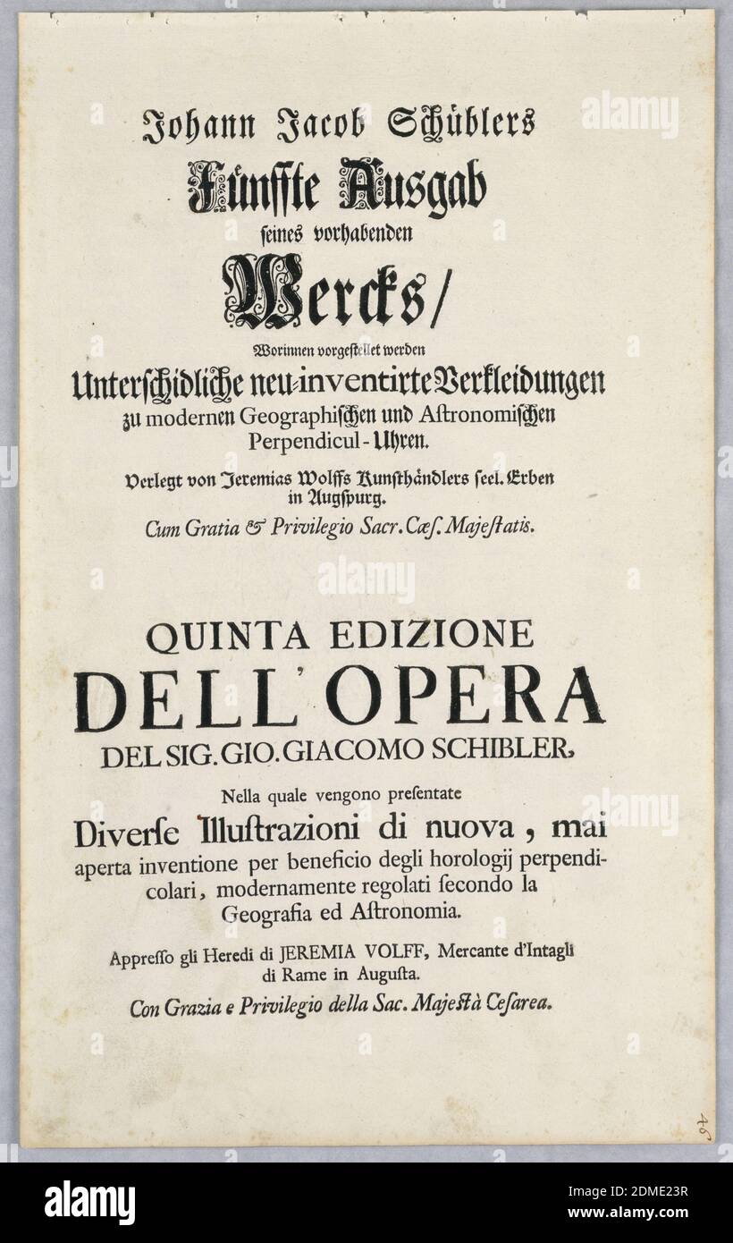 Johann jakob schubler hi-res stock photography and images - Alamy