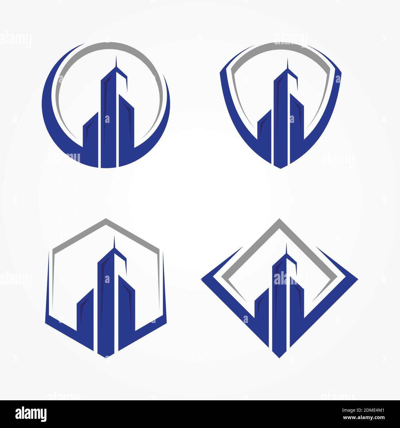 Best creative illustration building symbol with some frames for real ...