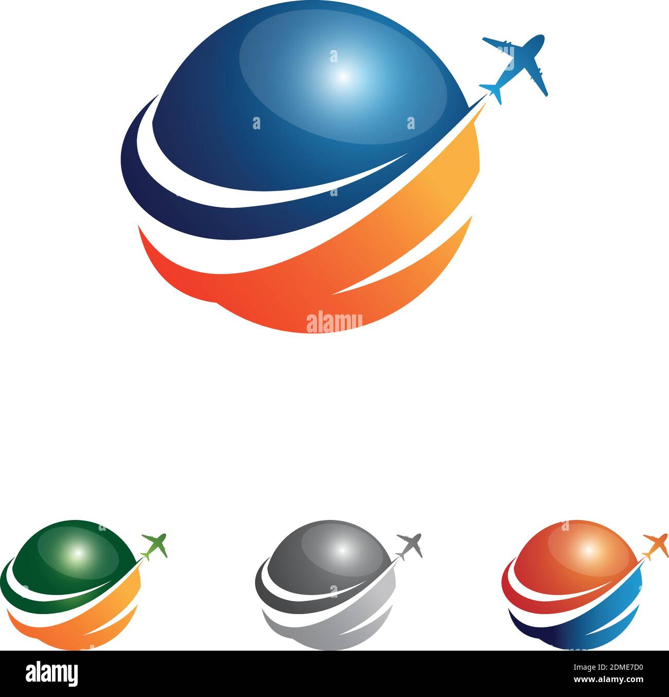 Vector colorful travel agency icon design idea with illustration globe ...