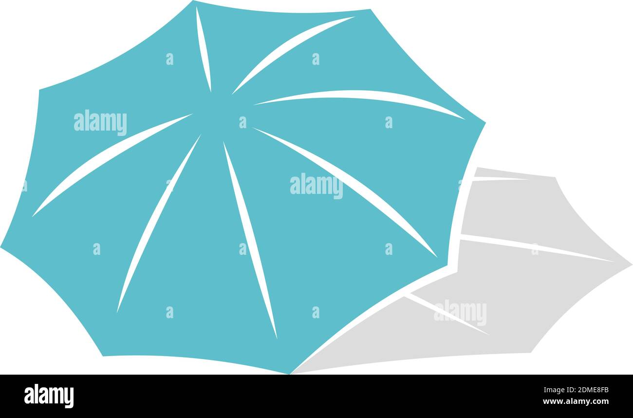 Simple icon vector umbrella with shadow on the white color background ...