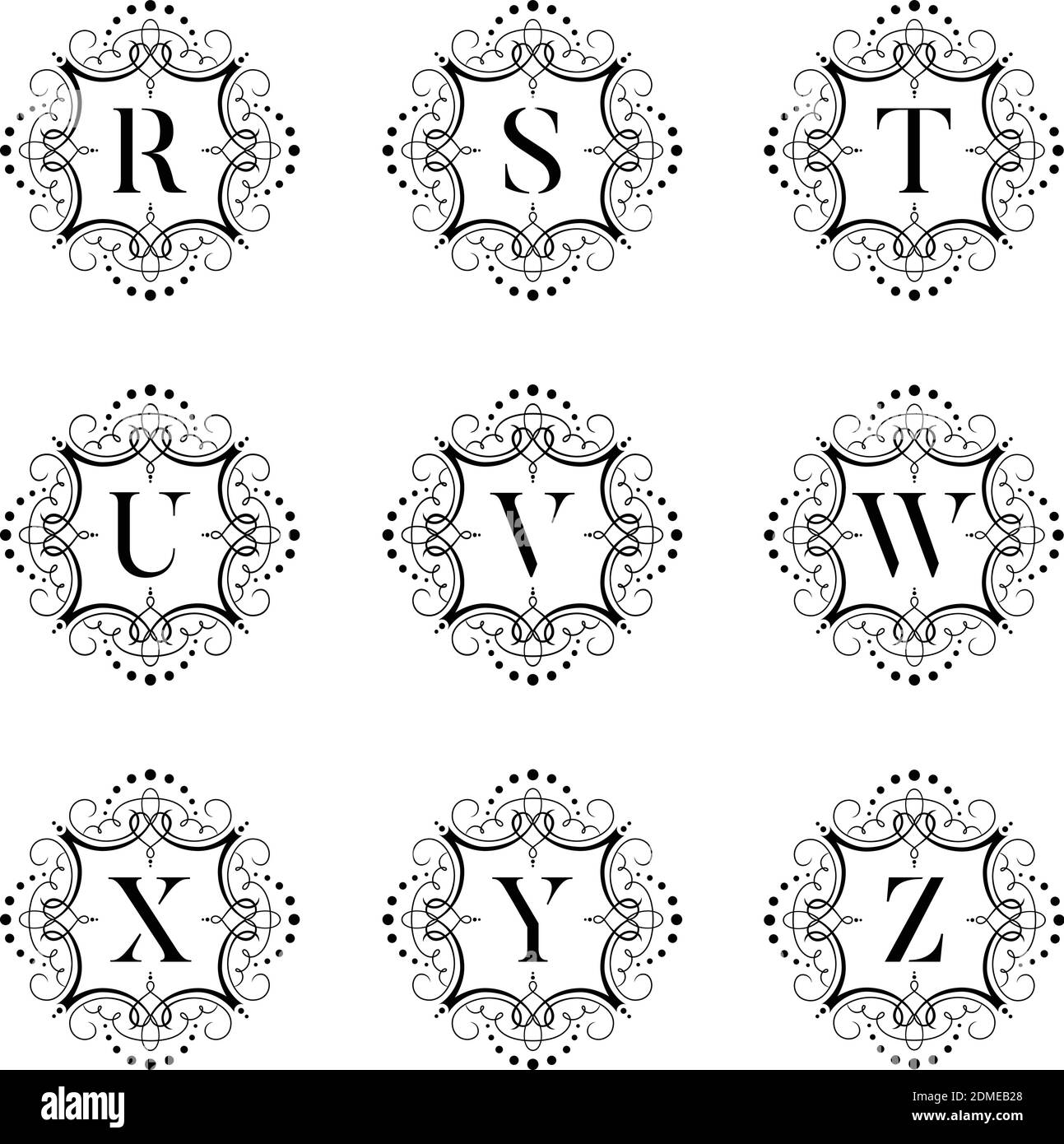 Floral font letter Stock Vector Images - Alamy