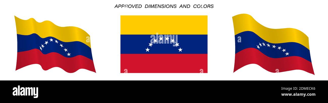 Venezuela flag in static position and in motion, fluttering in wind in ...