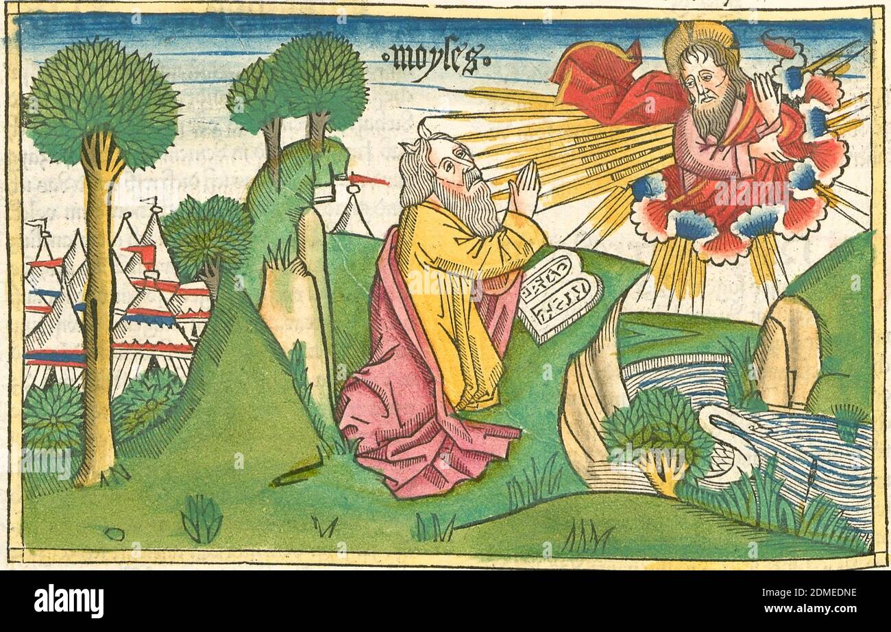 Moses ten sinai medieval hi-res stock photography and images - Alamy