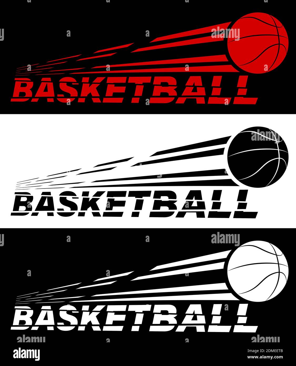 basketball lettering broken by flying basket ball. Sport equipment ...