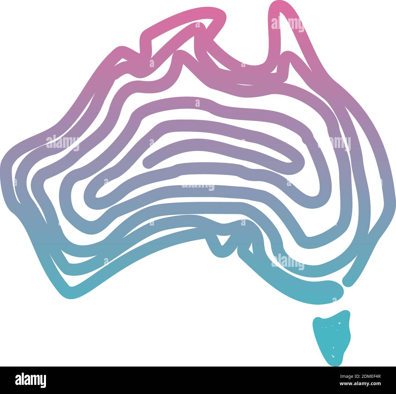 Colorful australian map. Illustration of country of Australia map ...