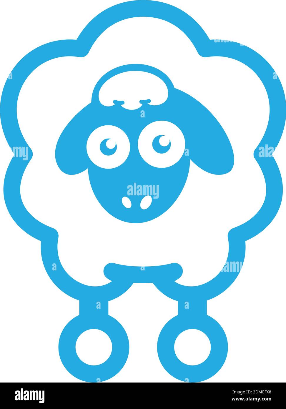 Cloud sheep icon. Flat illustration of blue sheep vector icon Stock ...