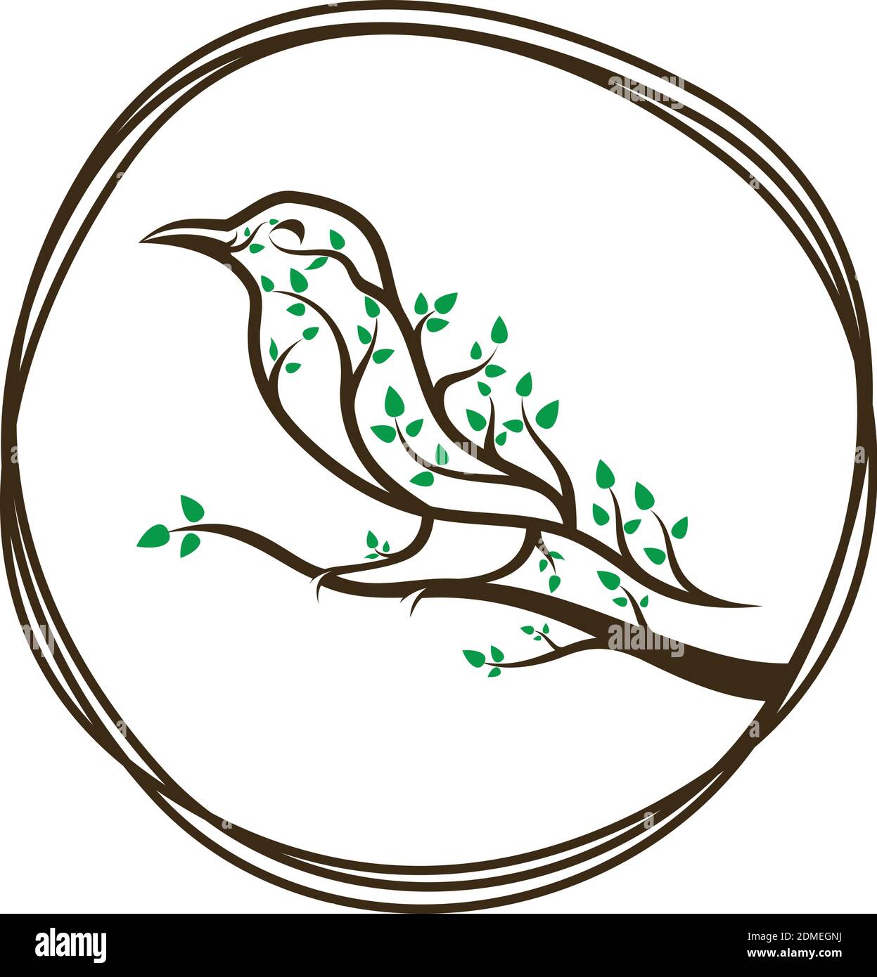 Vintage bird leaf logo concept design. Best bird logo design concept. A ...