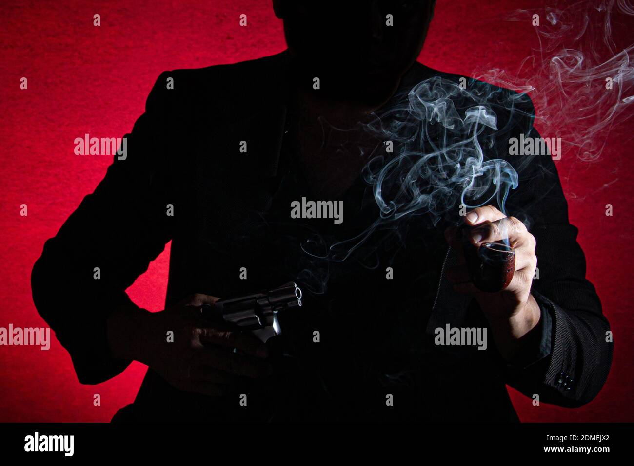Hand gun smoke hi-res stock photography and images - Alamy