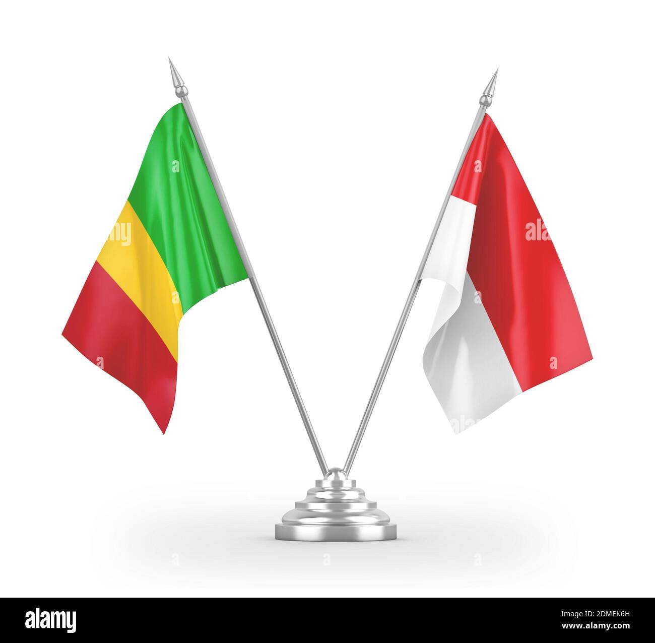 Indonesia and Mali table flags isolated on white 3D rendering Stock ...