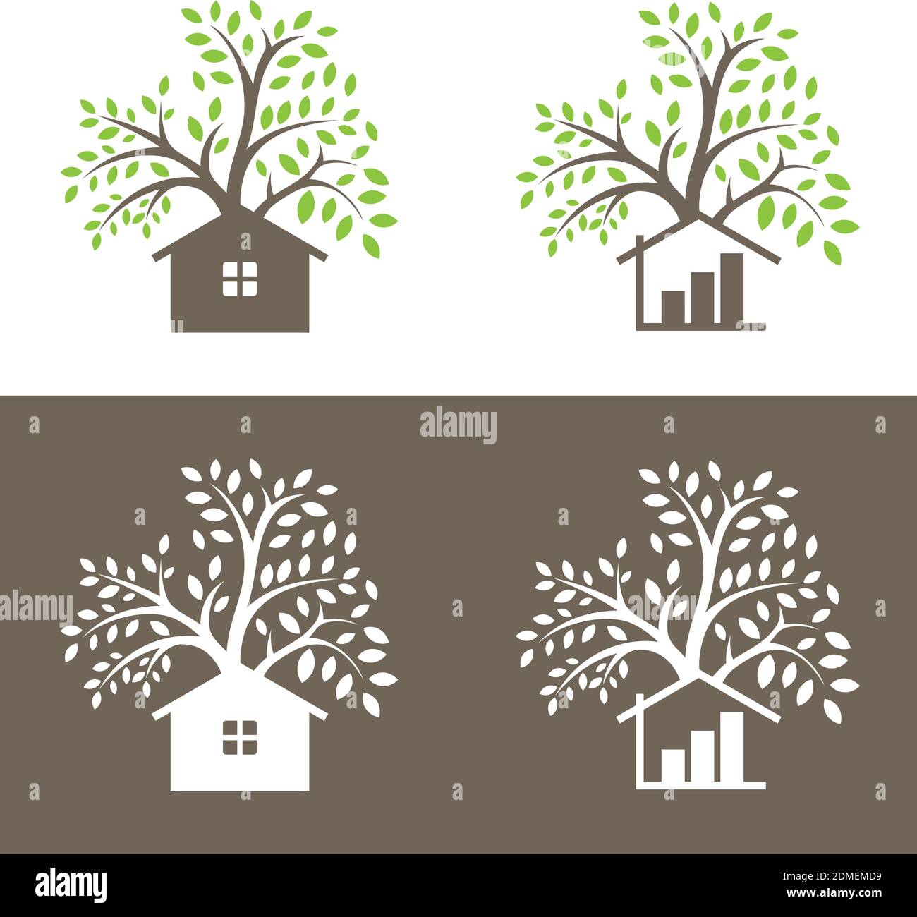 Vector logo design of a trees and small house. Logo for accounting ...