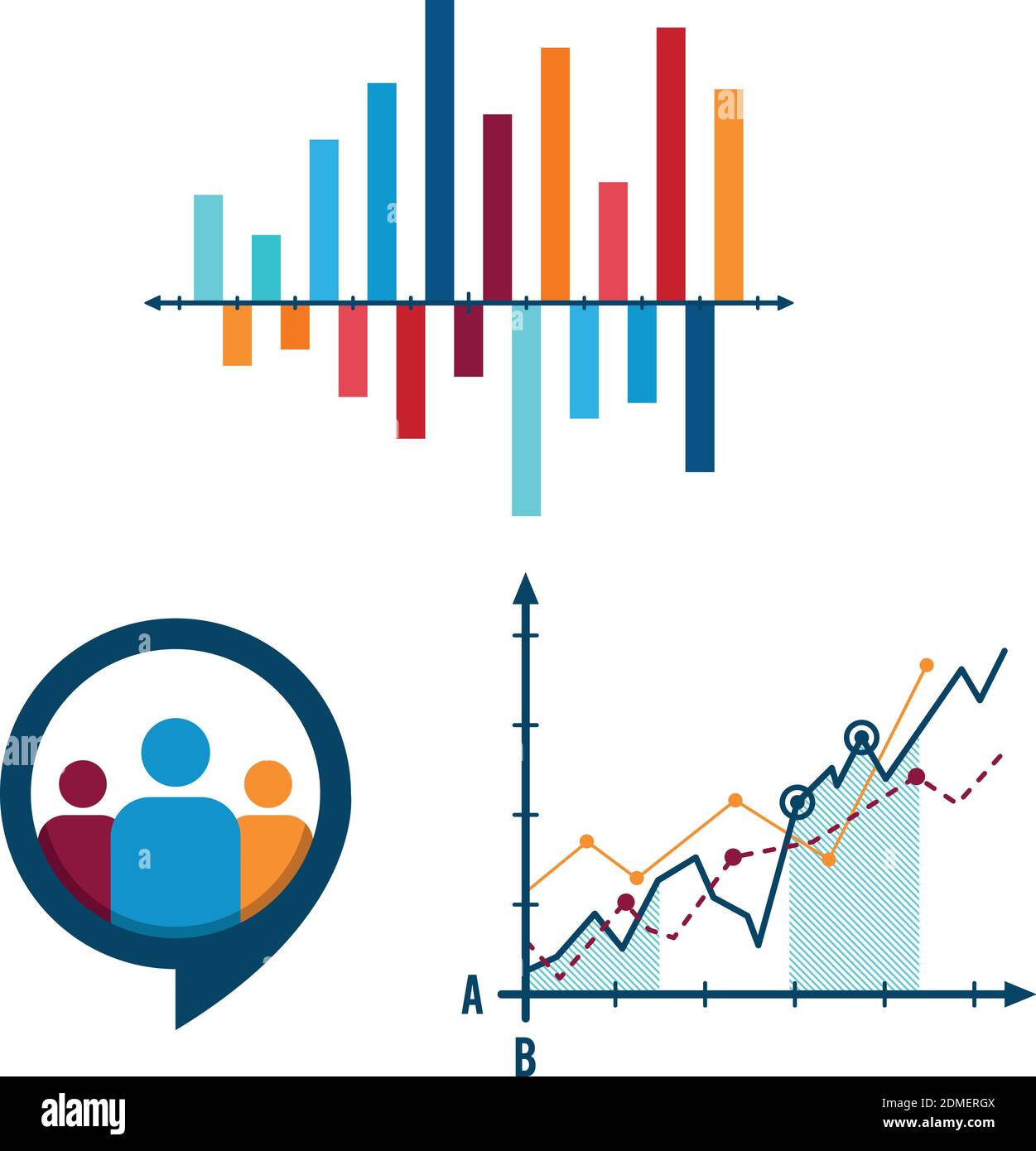 Abstract infographic elements concept with stage, human, parts elements ...