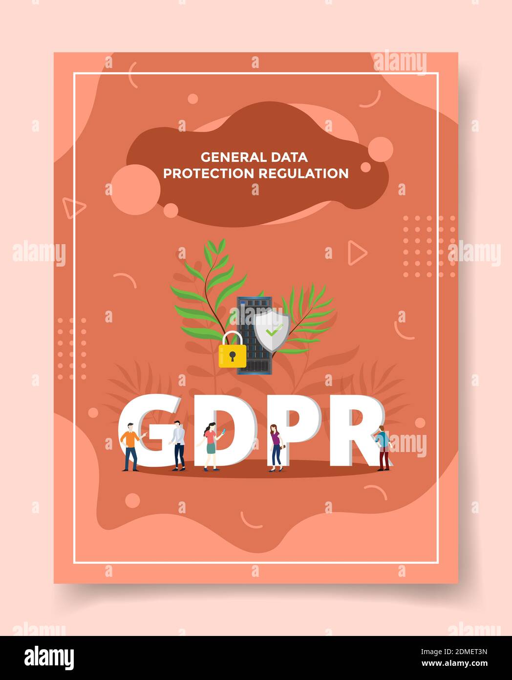 general data protection regulation people around word gdpr padlock ...