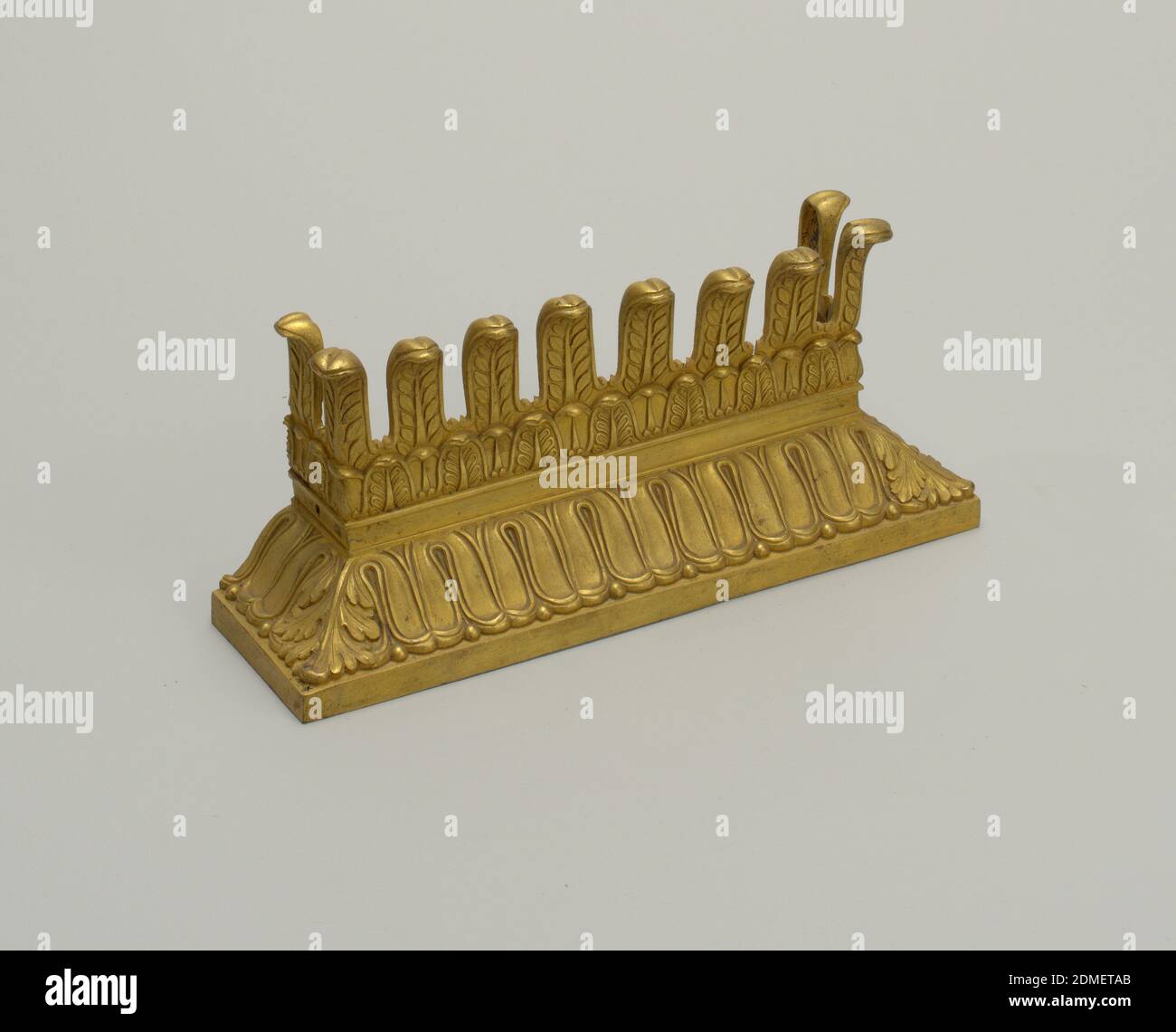 Mount, bronze (gilt), Architectural or funiture cornice with lapped ...