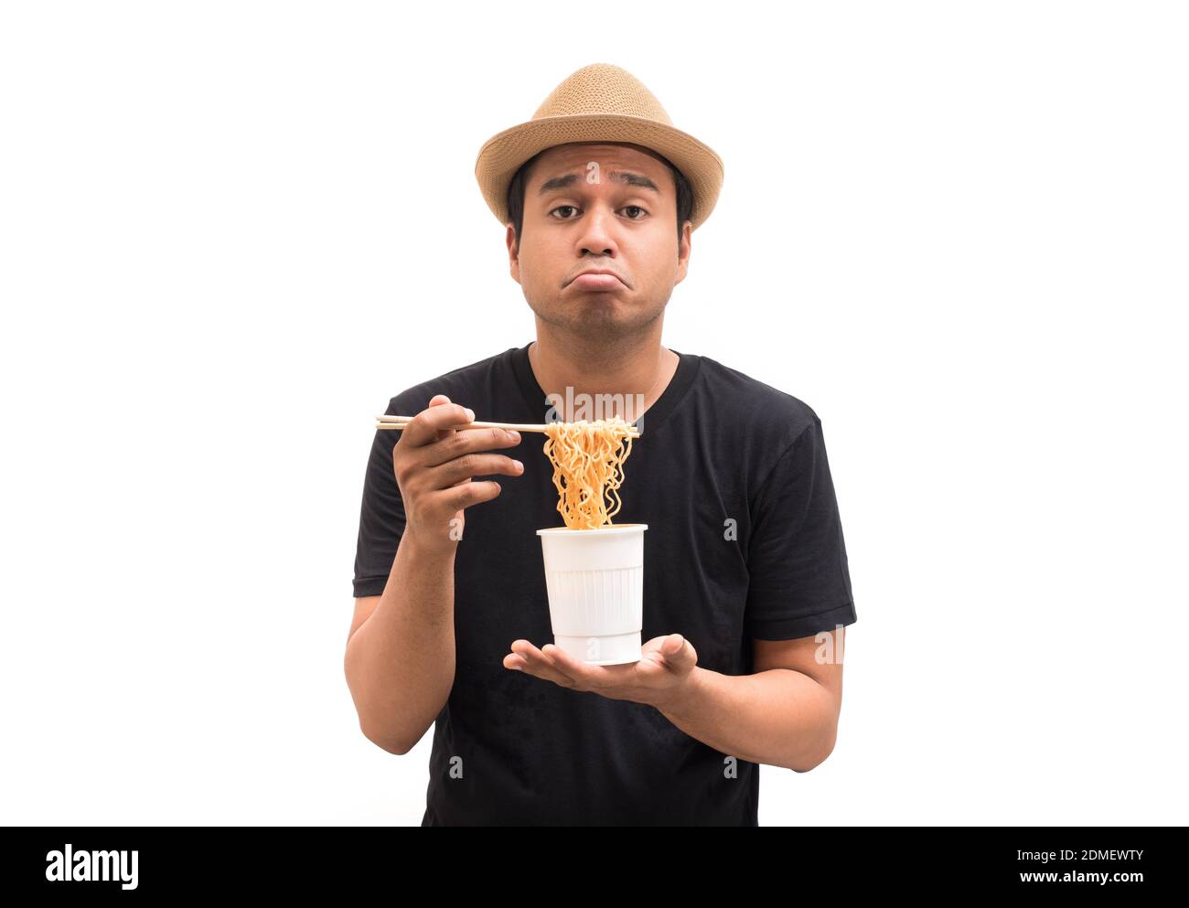 Indian man eating noodles hi-res stock photography and images - Alamy
